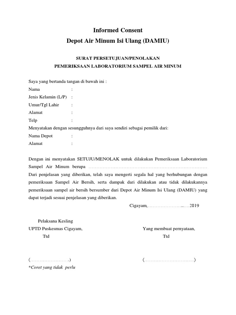 Contoh Format Informed Consent | PDF