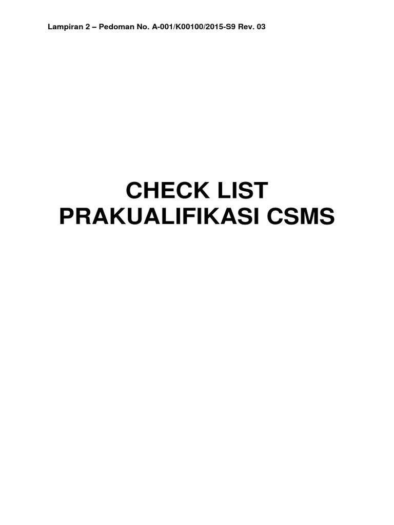 Form CSMS For Announcement | PDF