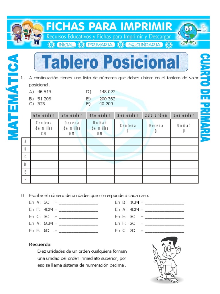 Valor Decimal 4to Grado SECUENCIA Valor Posicional | PDF