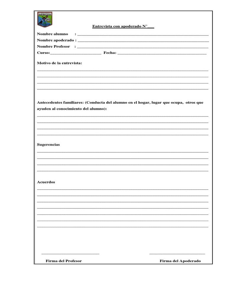 Entrevista Con Apoderado | PDF