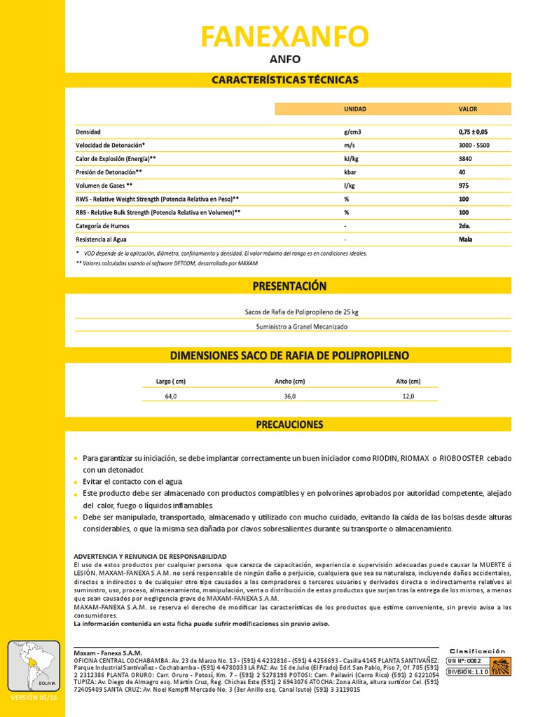 Catalogo Maxam-Fanexa PDF | Materiales | Química