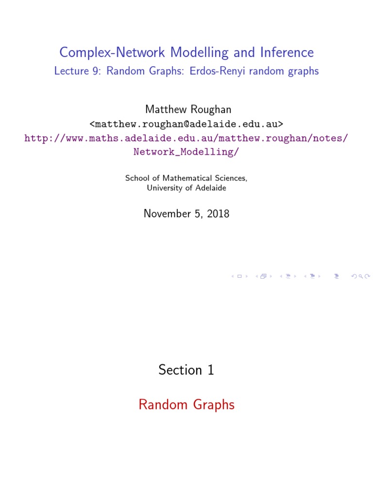 Modeling Random Graphs: An Introduction to Erdos-Renyi Random Graphs | PDF | Statistical ...