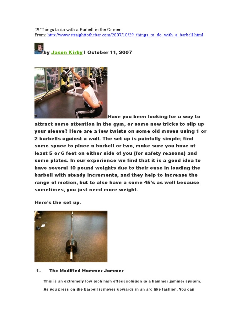 29 Things To Do With A Barbell in The Corner | PDF | Anatomical Terms ...