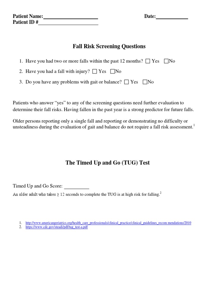 Fall Risk Screen Tug | PDF