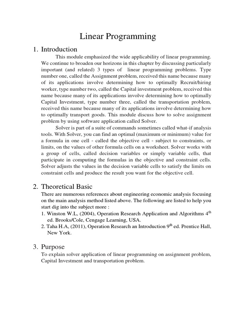 Modul 1 - Linear Programming | PDF | Linear Programming | Computer ...