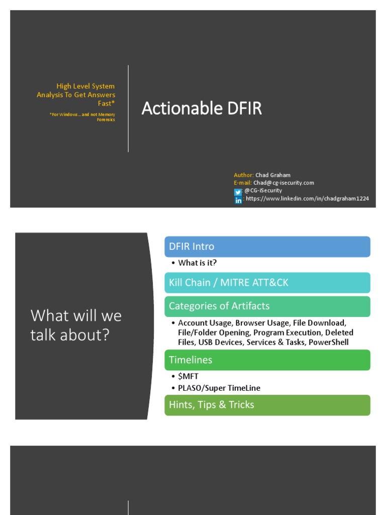 Actionable DFIR: High Level System Analysis To Get Answers Fast | PDF | Windows Registry ...