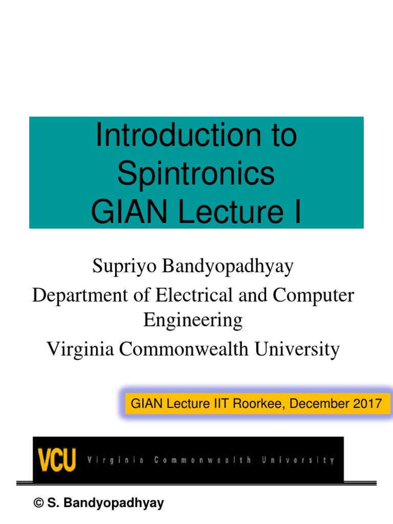 Lecture1 PDF | PDF | Spin (Physics) | Electron