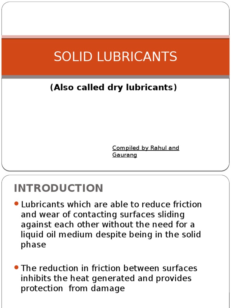 Solid Lubricants | Download Free PDF | Lubricant | Nature