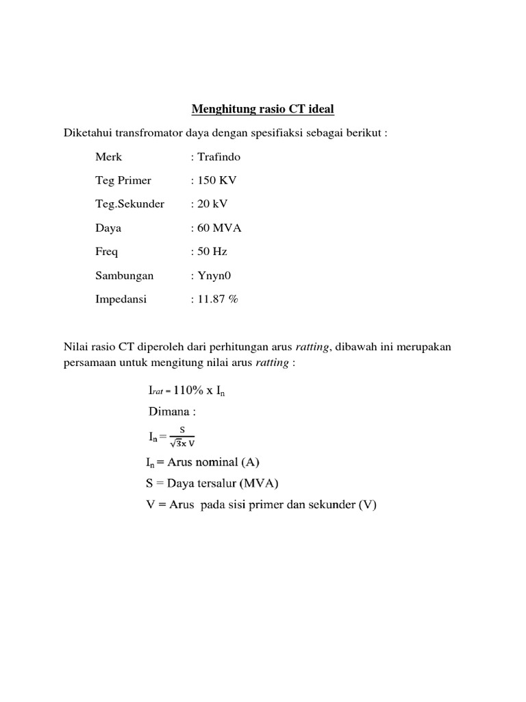 Menghitung Rasio CT Ideal | PDF
