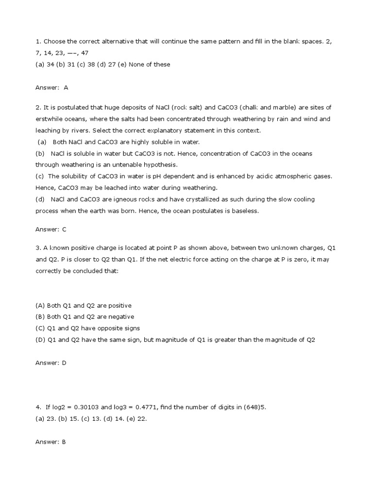 Sample Question of IIIT Hyderabad PDF | PDF | Magnetic Field | Chemistry