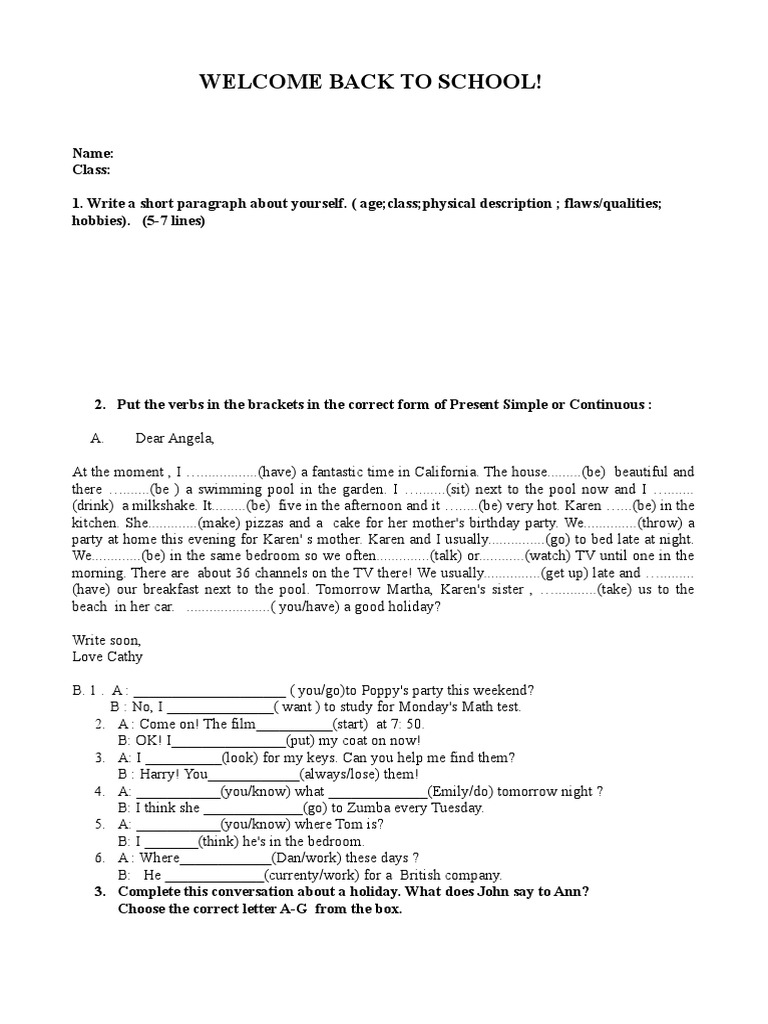 Recapitulare A 6 A Engleza | PDF