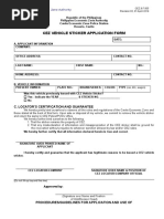 Application For Greenfield Car Sticker 2025: 2x2 Photo | PDF | Identity ...