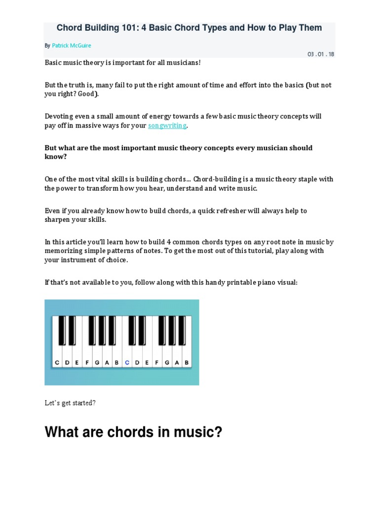 What Are Chords in Music?: Chord Building 101: 4 Basic Chord Types and ...