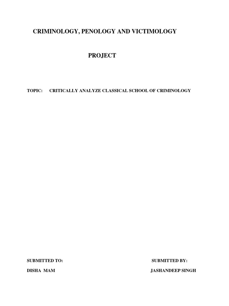 Criminology Project Jasandeep Singh | PDF | Criminology | Crime & Violence