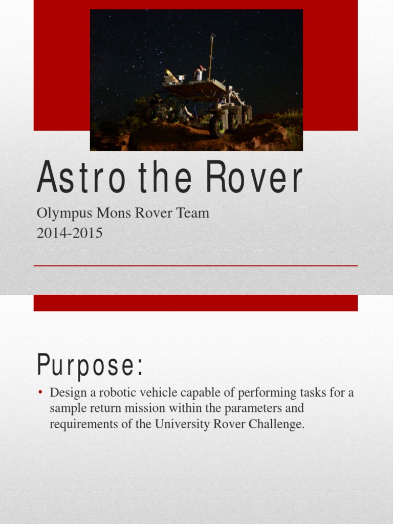 Astro The Rover: Olympus Mons Rover Team 2014-2015 | PDF | Suspension ...