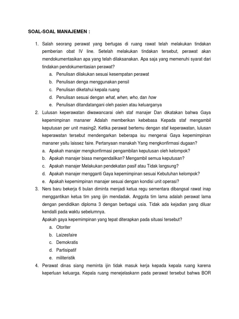SOAL Manajemen - Merlin.print | PDF