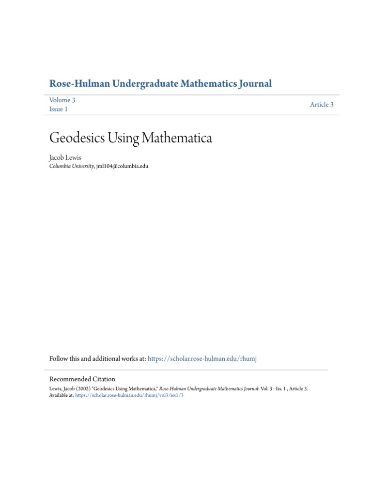 Geodesics Using Mathematica | Download Free PDF | Sphere | Latitude