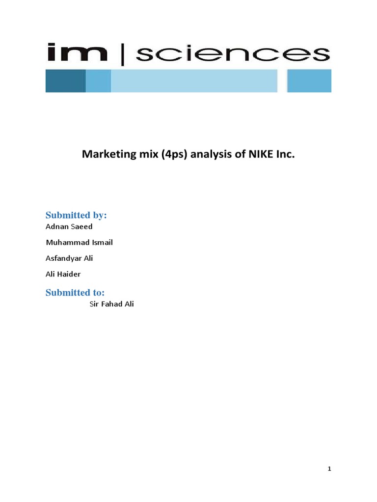 NIKE Marketing Mix Analysis | PDF | Nike | Marketing