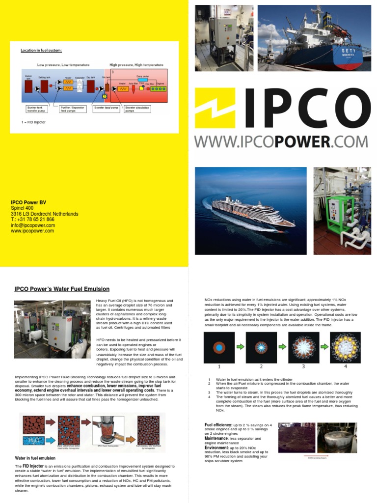 IPCO Power Water Fuel Emulsion | PDF | Combustion | N Ox