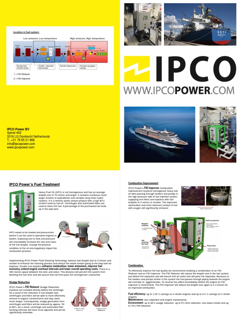 IPCO Power Fuel Treatment Solutions | PDF | Fuel Oil | Engines