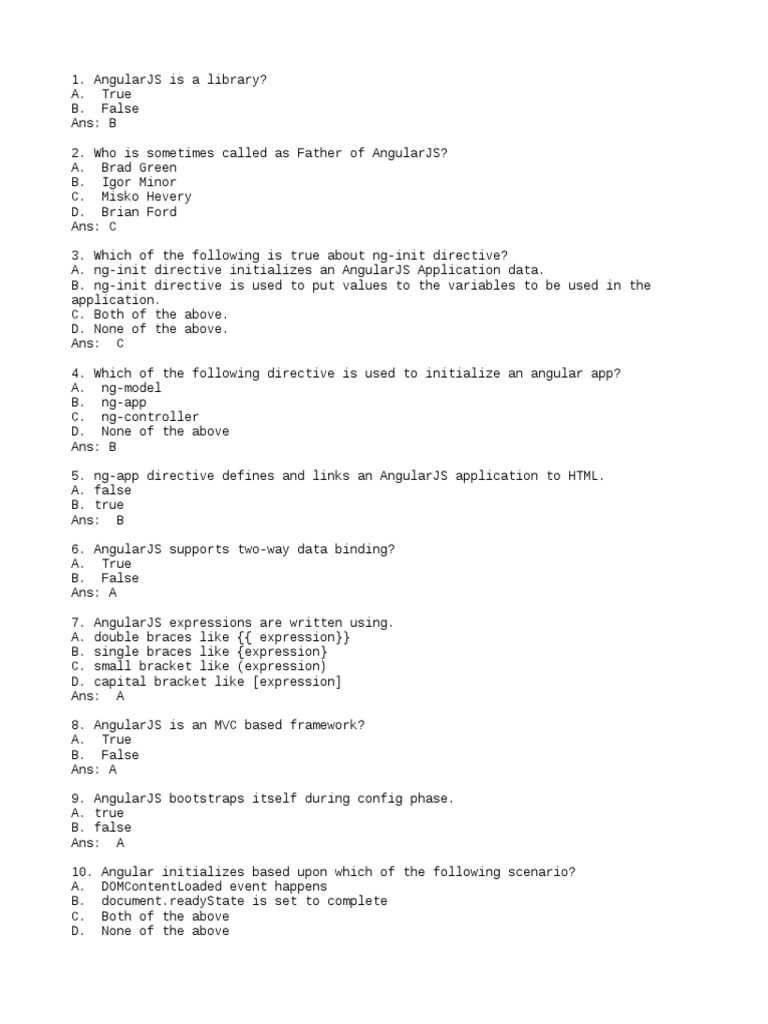 Angularjs Interview Questions Answers by Shailendra Chauhan | PDF | Angular Js | Web Development