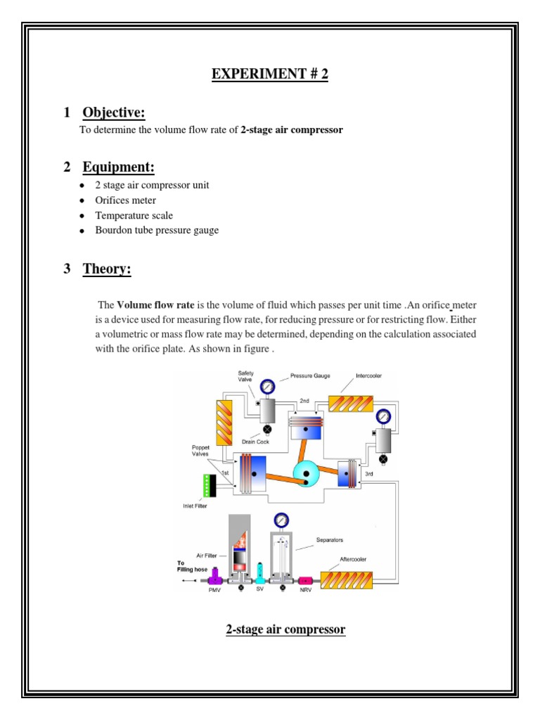 Experiment # 2 1 Objective:: To Determine The Volume Flow Rate of 2 ...