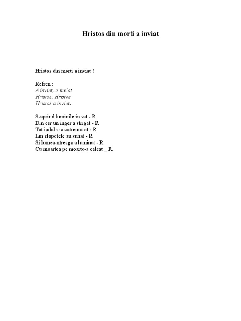 Hristos Din Morti A Inviat | PDF Hristos Din Morti A Inviat | PDF