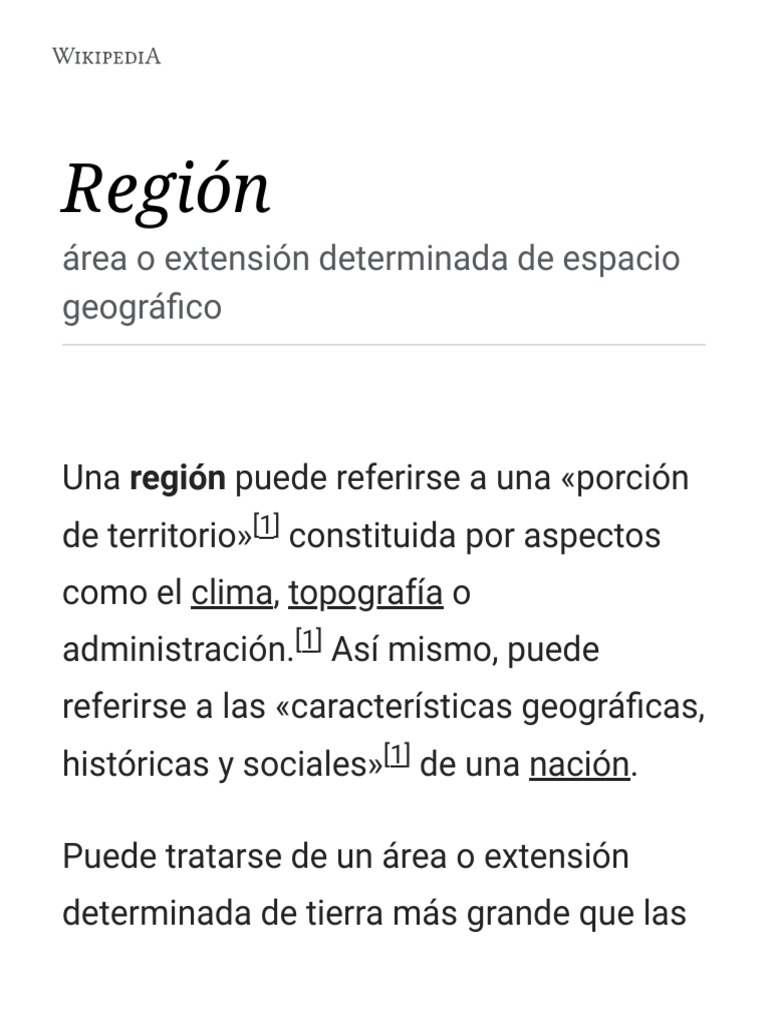 Región Definición PDF | PDF | Ciencias de la Tierra | Geografía