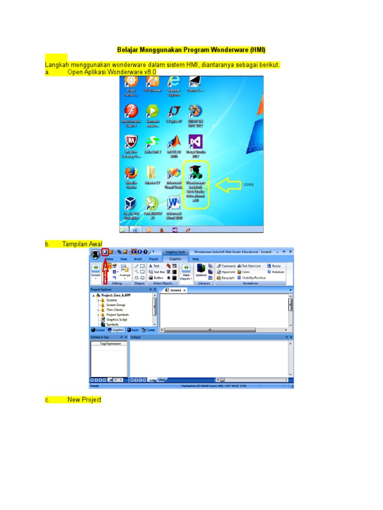Panduan Menggunakan Wonderware HMI | PDF | Komputer | Teknologi & Rekayasa