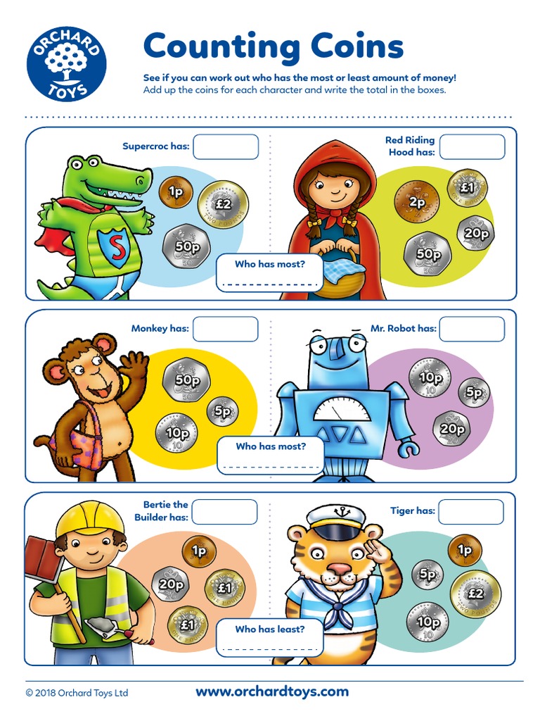 Counting Coins Activity Sheet 191217 | PDF | Leisure