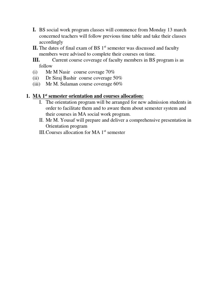 BS and MA Social Work Program Updates | PDF | Career & Growth