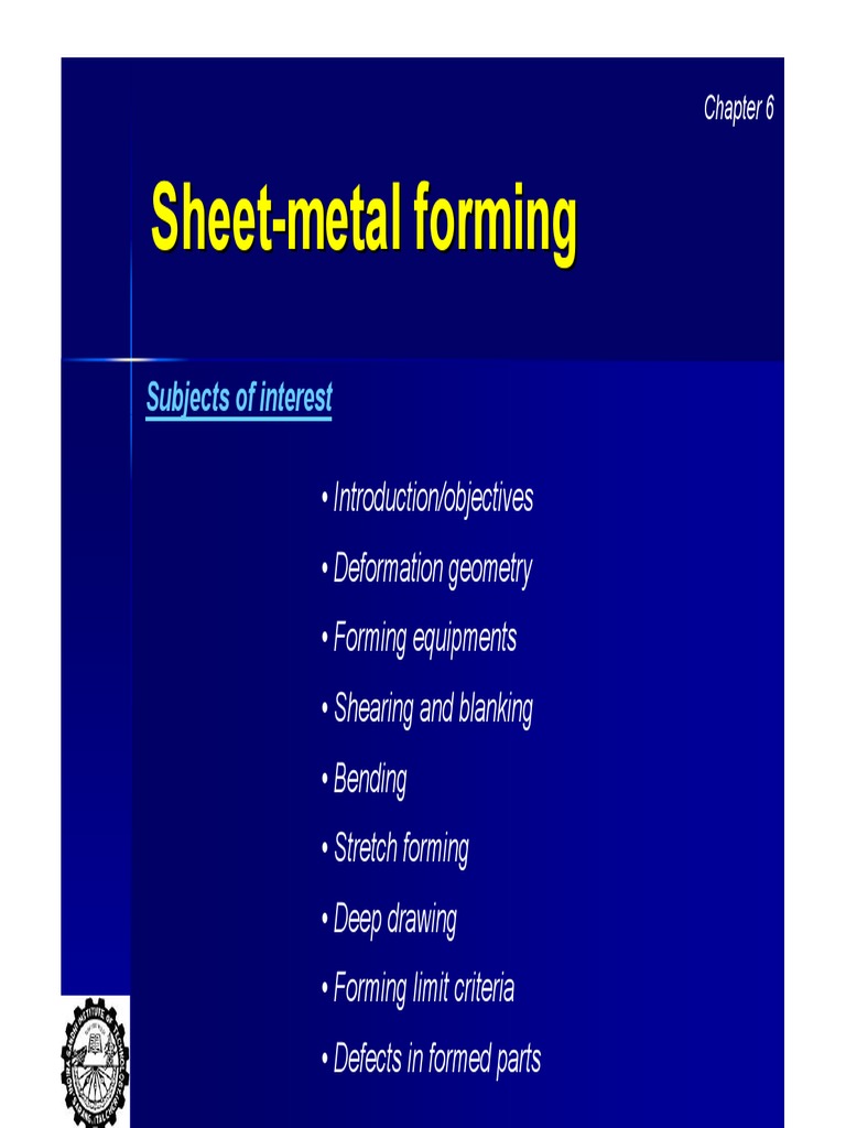 06 - Sheet-Metal Forming PDF | PDF | Sheet Metal | Stress (Mechanics)