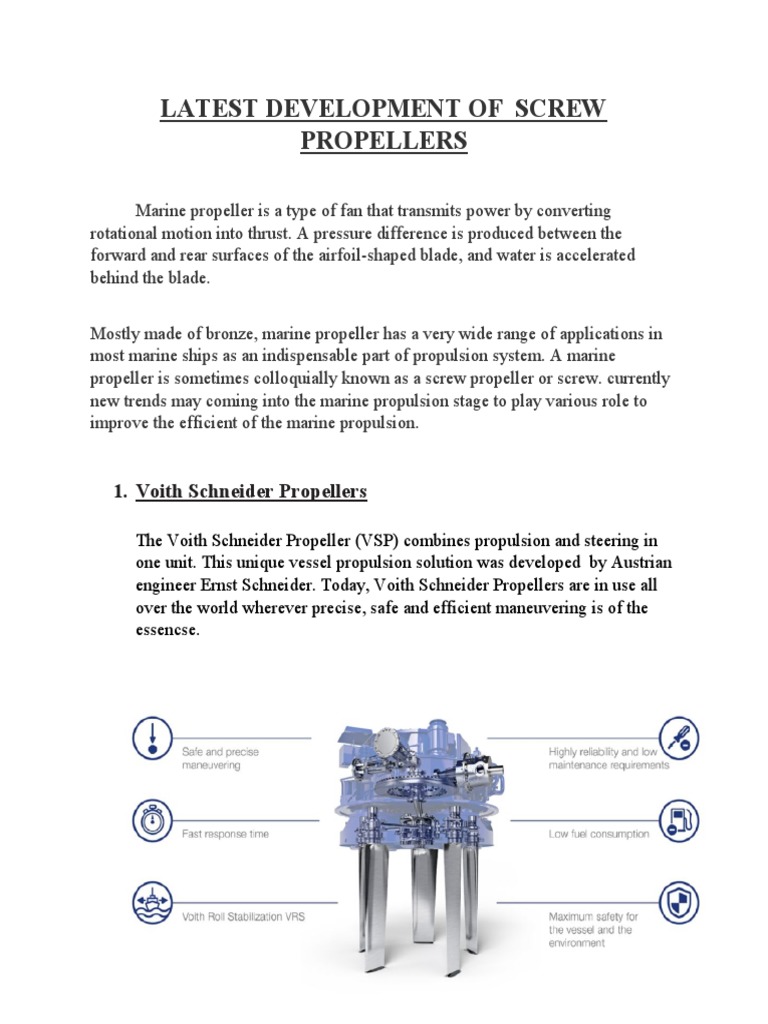 Latest Development of Screw Propellers | PDF | Propeller | Marine ...