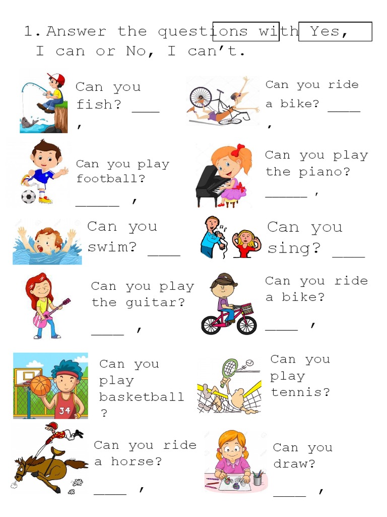 Unit 9 Fun Time Kid's Box 1 Cambridge Can Cant Activity 2 | PDF