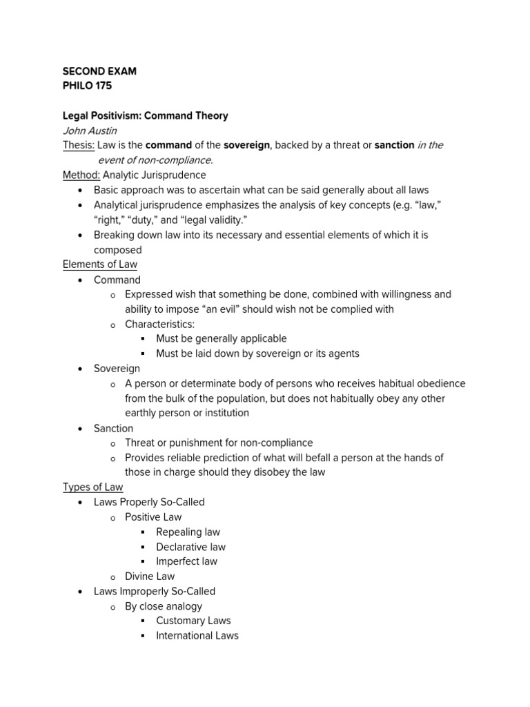 John Austin in The Event of Non-Compliance.: Second Exam PHILO 175 ...