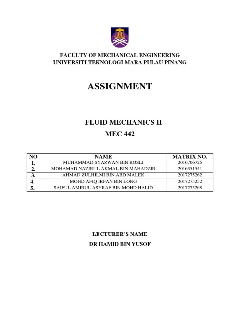 Assignment Fluid | PDF | Pump | Flow Measurement