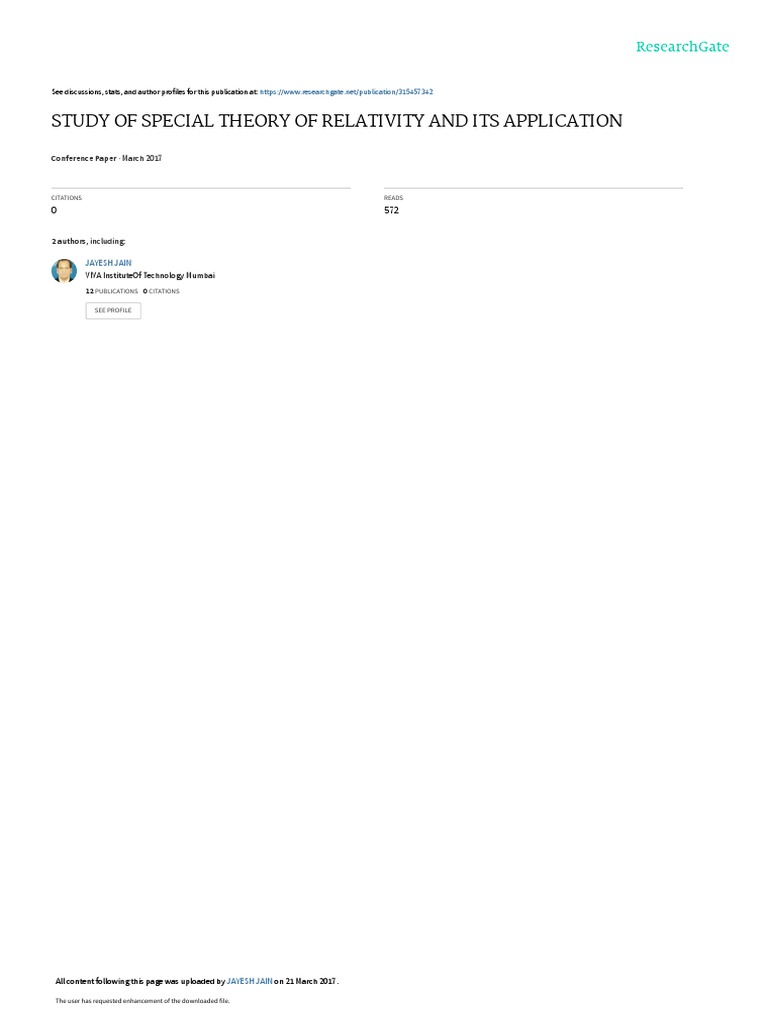 Theory of Relativity | PDF | Special Relativity | Spacetime