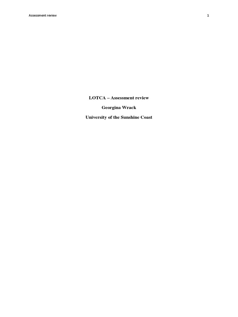 LOTCA Assessment Review | PDF | Intellectual Disability | Occupational ...