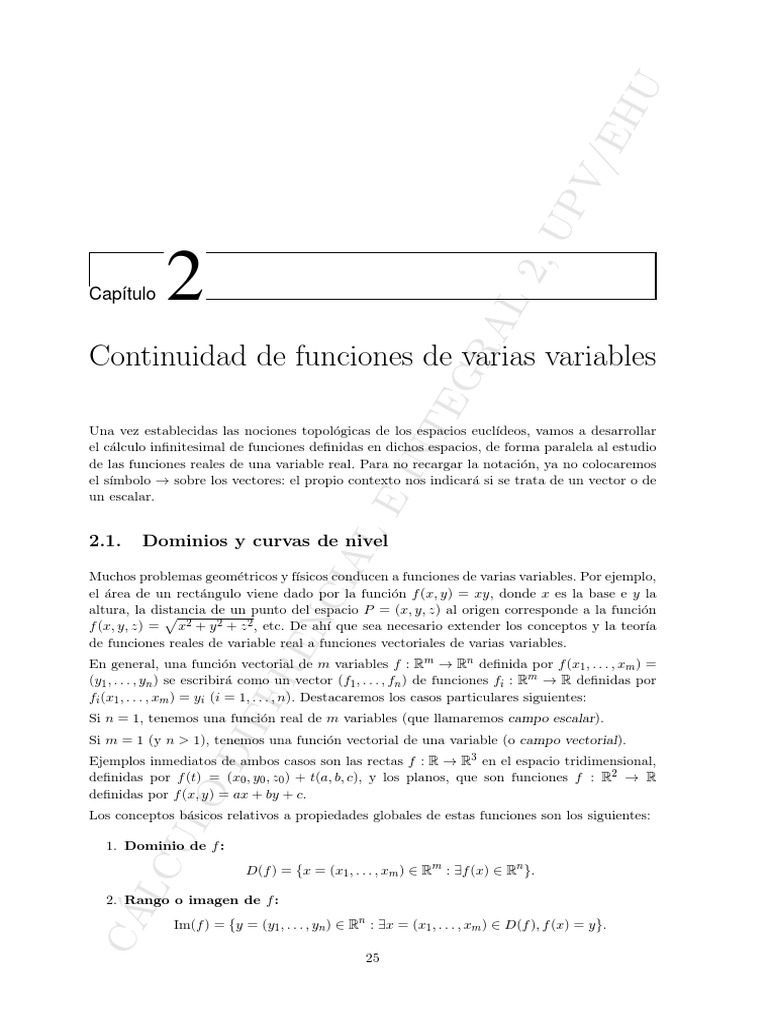 Continuidad de Funciones de Varias Variables | PDF | Función continua | Vector Euclidiano