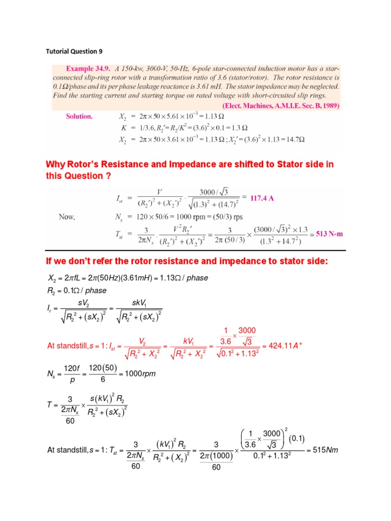 Rotor Resistance and Impedance Analysis | PDF