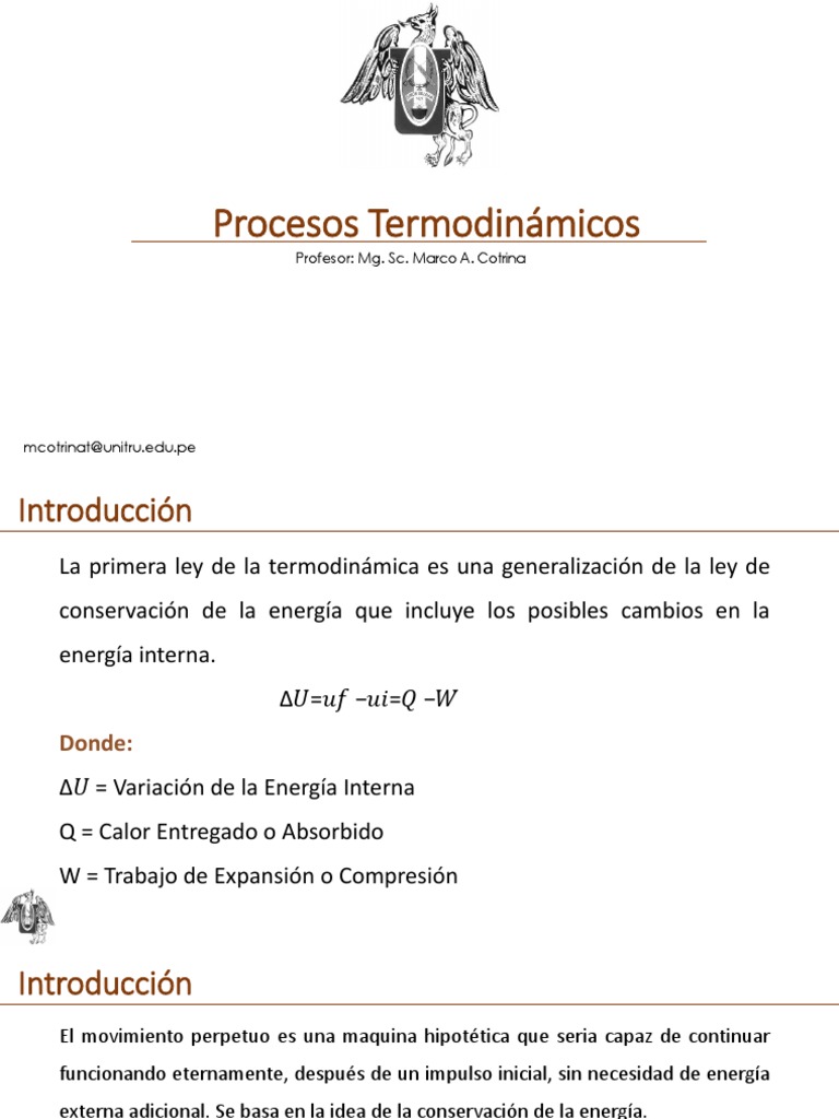 Procesos Termodinámicos | Descargar gratis PDF | Termodinámica | Calor