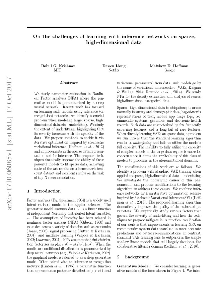 On The Challenges of Learning With Inference Networks On Sparse, High ...