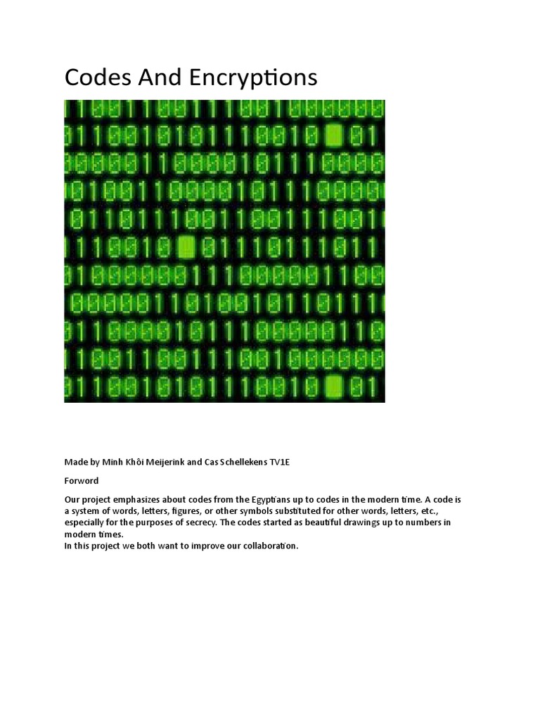 Codes and Encryptions | PDF | Code | Egyptian Hieroglyphs