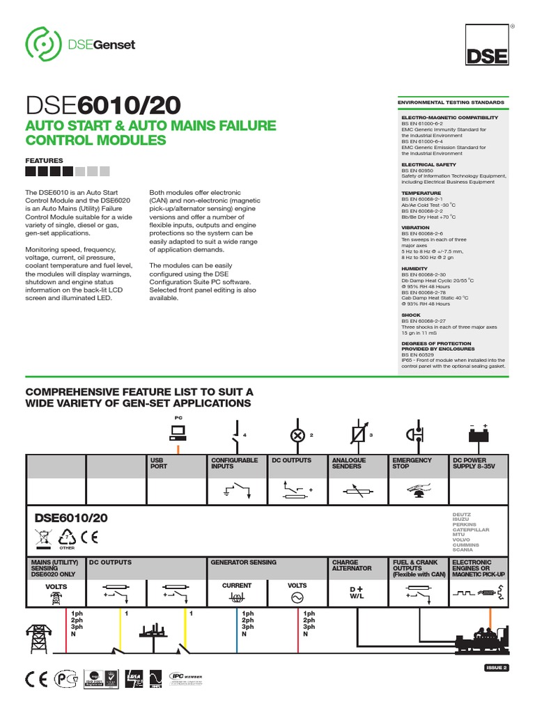 DSE6010 DSE6020 MKI Data Sheet PDF | PDF | Mains Electricity | Direct ...