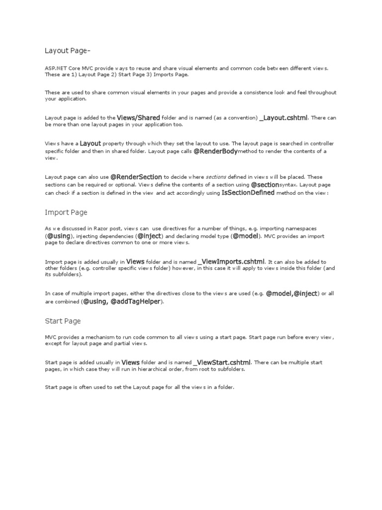 Layout Page Views Shared Layout Cshtml Pdf Model View Controller Namespace