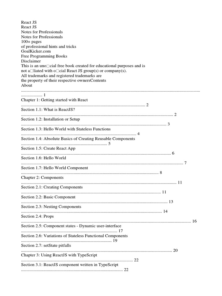 React JS | Download Free PDF | Document Object Model | Java Script