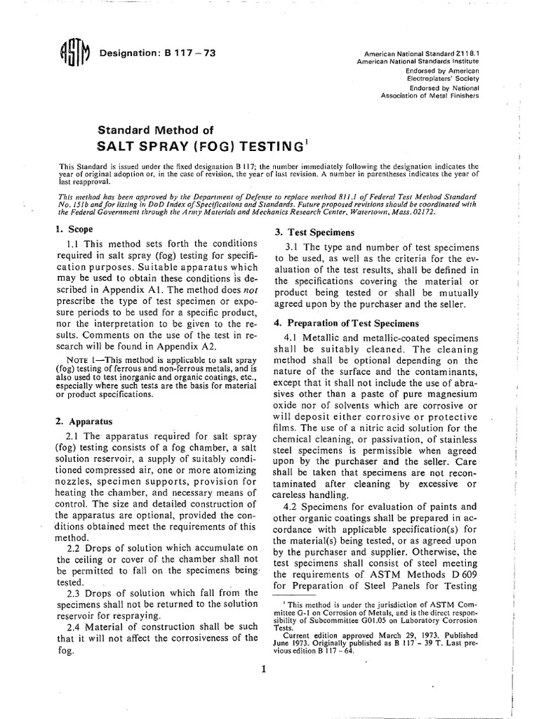 Astm B 117 PDF | PDF