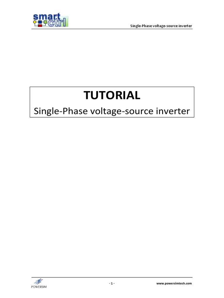SmartCtrl Tutorial: Single-Phase Inverter | PDF | Power Inverter | Control Theory