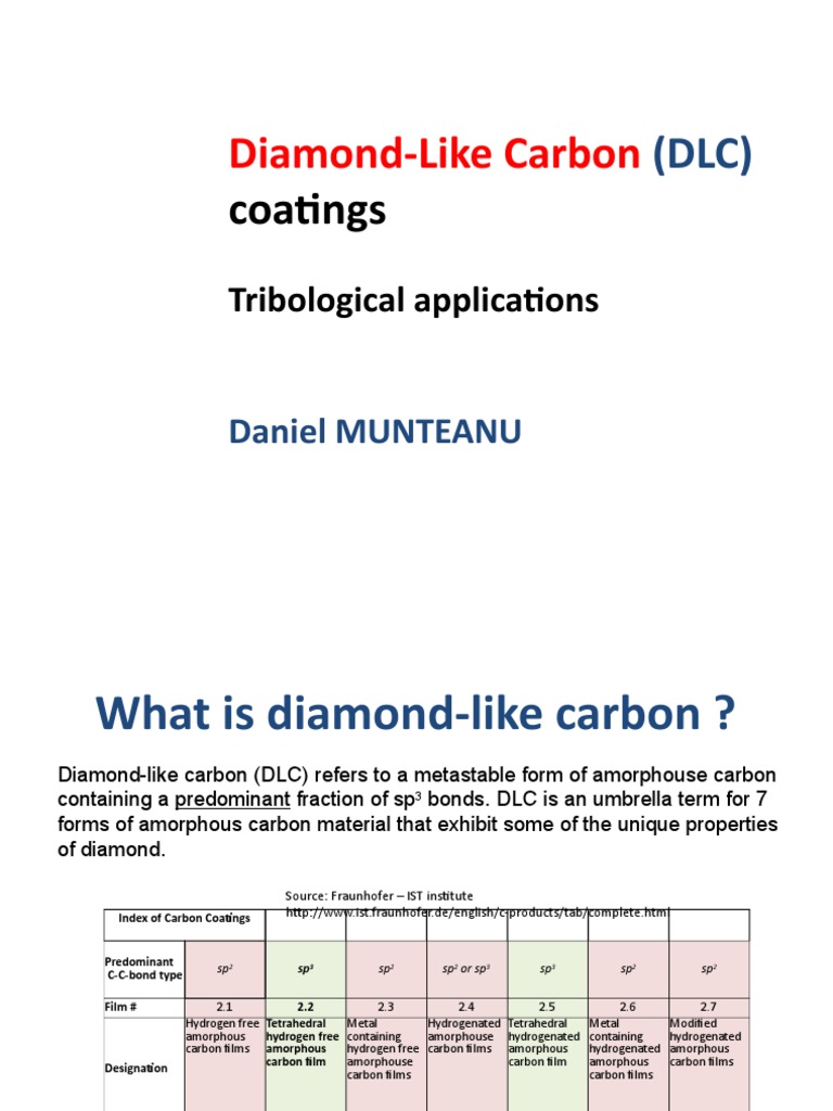 Diamond-Like Carbon Coatings Overview | PDF | Strength Of Materials ...