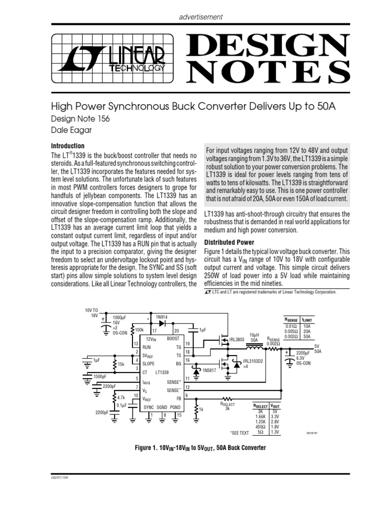 High Power Synchronous Buck Converter Delivers Up To 50A: Design Note ...